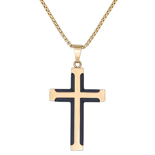 Click here for Mens Stainless Steel Cross 24 Inch Pendant Necklac... prices