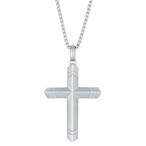 Click here for Mens Stainless Steel Cross 24 Inch Pendant Necklac... prices