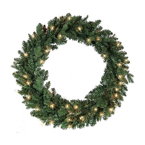 Click here for Kurt Adler 30-Inch Pre-Lit Clear Jackson Pine Wrea... prices