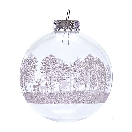 Click here for Kurt Adler 80MM Clear with White Tree Design Glass... prices