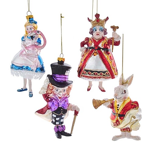 Kurt Adler Alice In Wonderland 4-pc. Christmas Tree Ornament  One Size  Multiple Colors