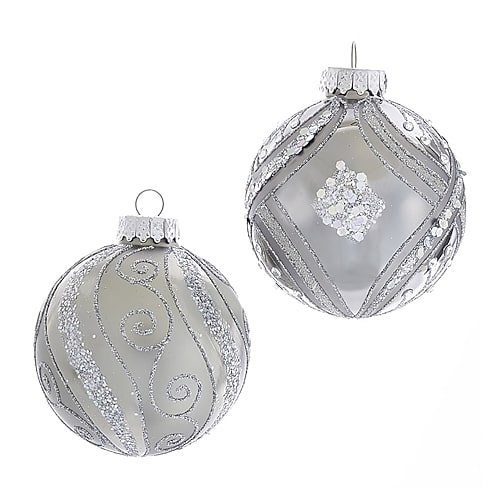 Click here for Kurt S. Adler 6pc. Matte & Shiny Glitter Glass Bal... prices
