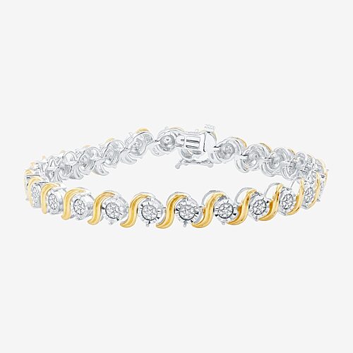 Click here for Womens 1/10 CT. T.W. Diamond Tennis Bracelet in St... prices