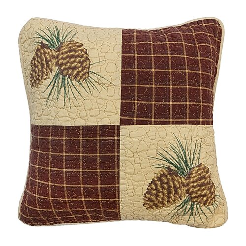 Donna Sharp Pine Lodge Square Throw Pillow  One Size  Red