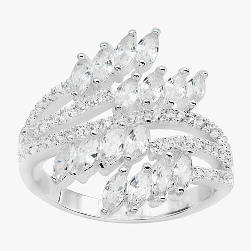 Click here for Sparkle Allure Bypass Wrap Womens Crystal Pure Sil... prices