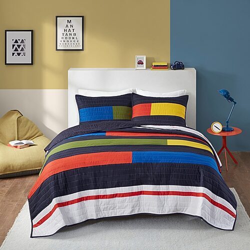 Click here for Intelligent Design Morris Stripe Printed 3 Piece Q... prices
