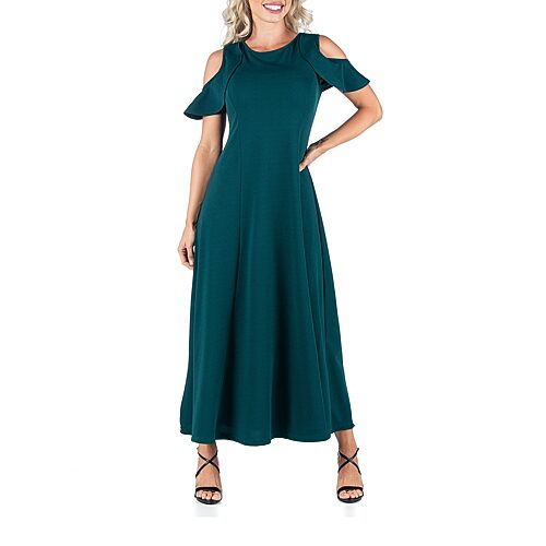 Click here for 24/7 Comfort Apparel Womens Ruffle Cold Shoulder A... prices