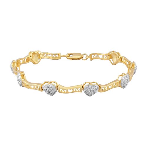 Click here for Silver Reflections Mom Diamond Accent 7.25 Inch Li... prices