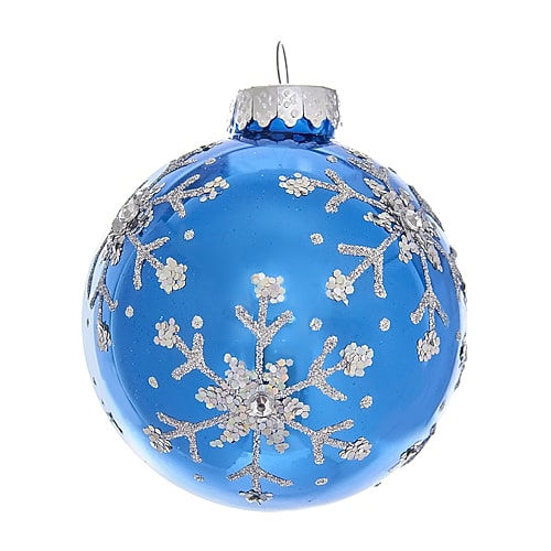 Click here for Kurt Adler 80MM Blue and Silver Glitter Snowflake... prices