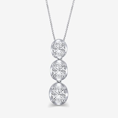 Click here for Linear 3-Stone (H-I / I1) Womens 1 CT. T.W. Lab Gr... prices