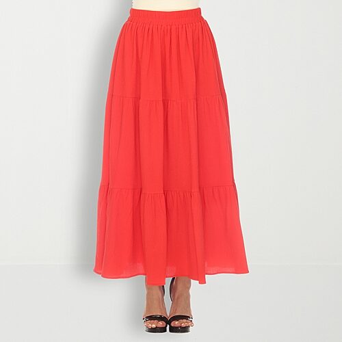 Click here for White Mark Womens Maxi Skirt  Small  Red prices