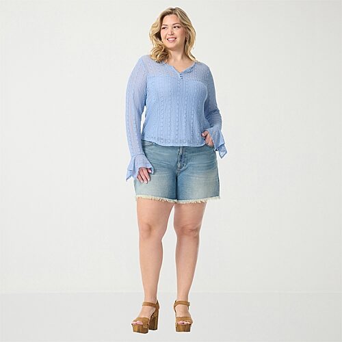 Click here for JS Jessica Simpson Womens Plus Split Crew Neck Lon... prices