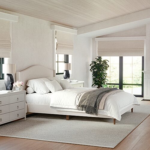 Martha Stewart Amelia Upholstered Platform Bed  One Size  Beige