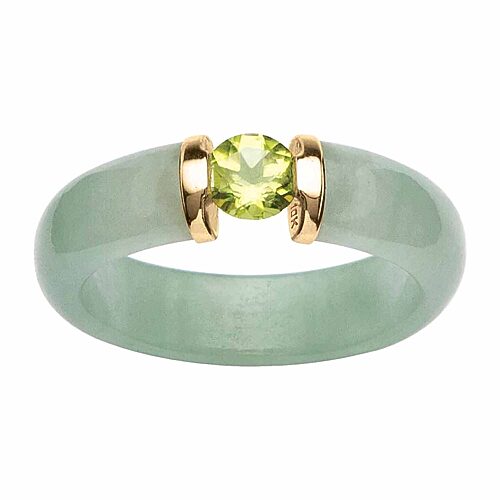 Click here for Womens 5MM Genuine Green Jade 10K Gold Band  5  Gr... prices
