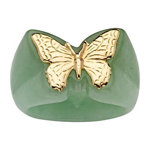 Click here for 7MM Genuine Jade 14Kor 10K Gold Butterfly Band  7... prices