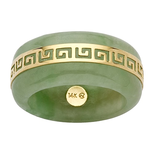 Click here for 9M Genuine Jade 14K or 10k Gold Band  10  Green Ja... prices