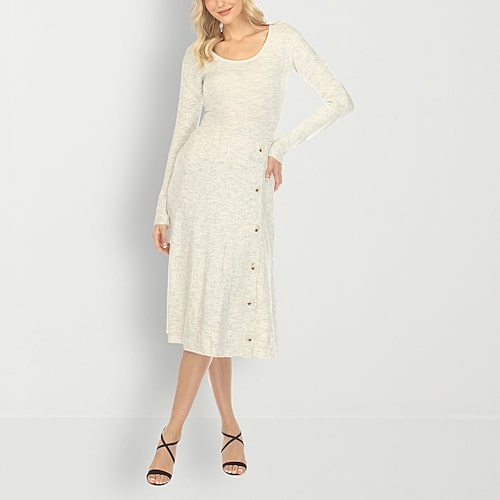 Click here for White Mark Womens Long Sleeve Midi Sweater Dress... prices