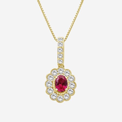 Click here for Womens Oval-cut Gemstone & 1 CT. T.W. Lab-Grown Di... prices