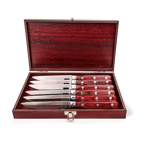 Click here for BergHOFF Pakka Wood Stainless Steel 7-pc. Steak Kn... prices