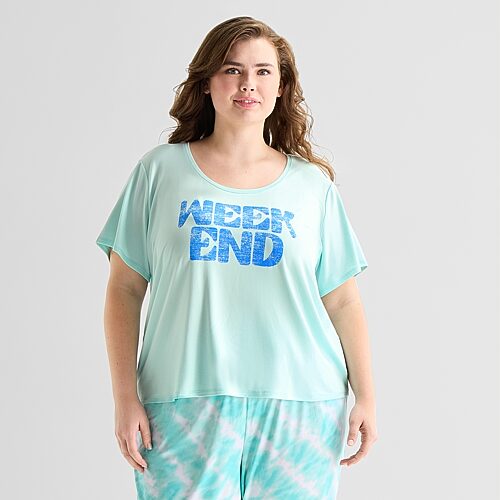 Click here for Sleep Chic Womens Crew Neck Plus Pajama Top  1x  B... prices