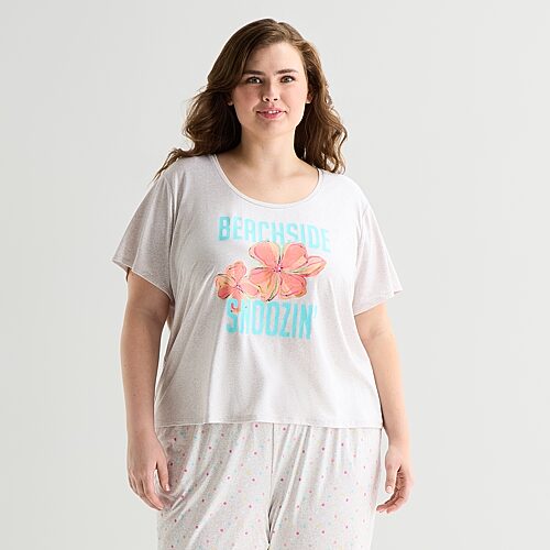 Click here for Sleep Chic Womens Crew Neck Plus Pajama Top  3x  G... prices