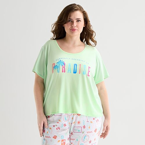 Click here for Sleep Chic Womens Crew Neck Plus Pajama Top  3x  G... prices
