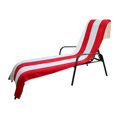 SUPERIOR Cabana Collection | 100 Cotton Quick Dry Cabana Towel & Lounge Chair Cover  One Size  Red