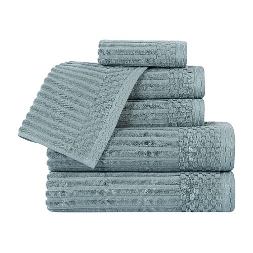 Click here for Superior Soho Checkered Border Cotton 6 Piece Towe... prices