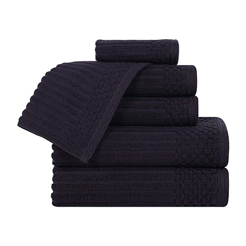 Click here for Superior Soho Checkered Border Cotton 6 Piece Towe... prices