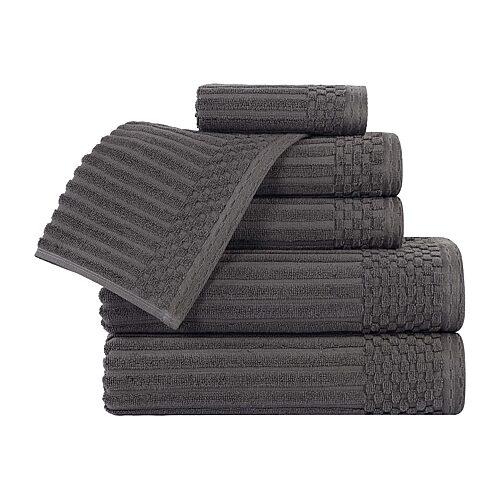 Click here for Superior Soho Checkered Border Cotton 6 Piece Towe... prices