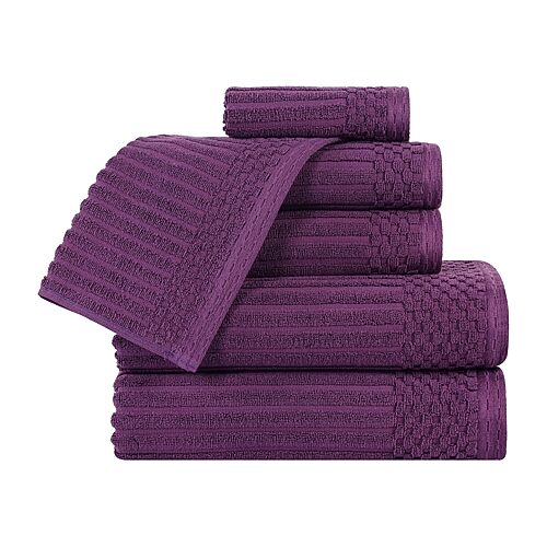 Click here for Superior Soho Checkered Border Cotton 6 Piece Towe... prices