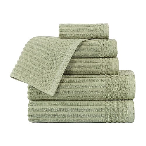 SUPERIOR Soho Collection | 6-pc. Quick Dry Solid Bath Towel Set  One Size  Green