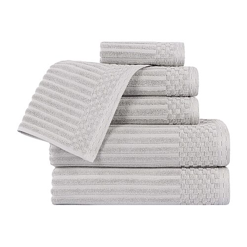 Click here for Superior Soho Checkered Border Cotton 6 Piece Towe... prices