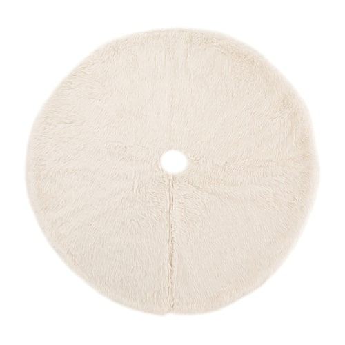 Click here for Glitzhome White Plush Indoor Tree Skirt  One Size... prices
