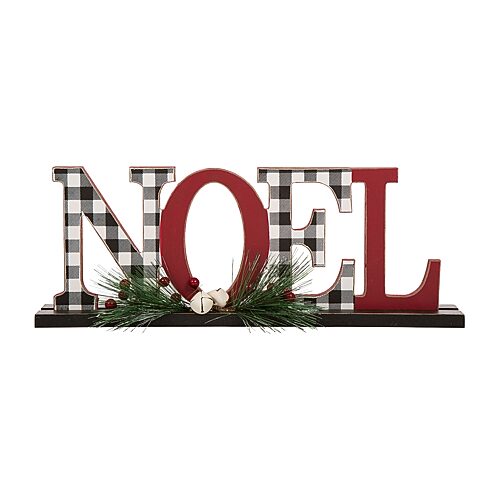 Click here for Glitzhome Wooden Plaid Noel Hand Painted Christmas... prices
