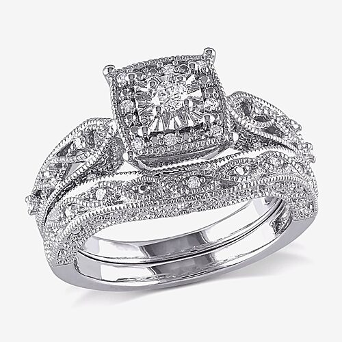 Click here for 1/5 CT.T.W. Natural Diamond Sterling Silver Vintag... prices