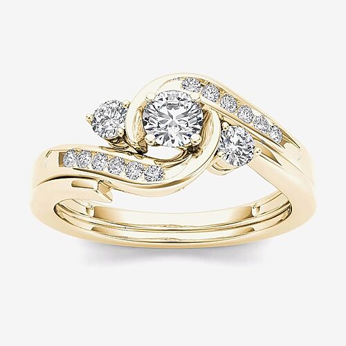 Click here for 1/2 CT.T.W. Natural Diamond 10K Yellow Gold Bridal... prices