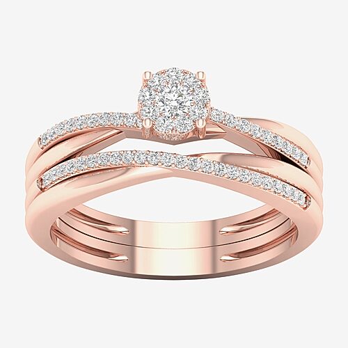 Click here for 1/4 CT.T.W. Natural Diamond 10K Rose Gold Engageme... prices