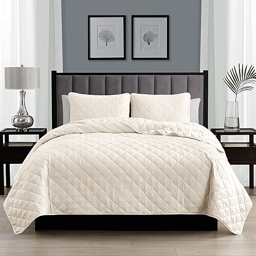 Click here for Swift Home Lightweight Diamond Stitched 3-Piece Qu... prices