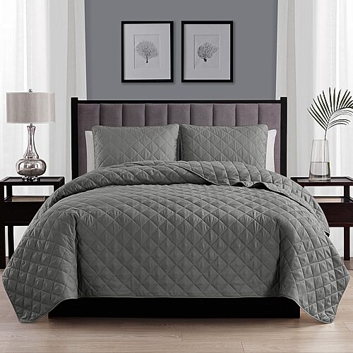 Click here for Swift Home Lightweight Diamond Stitched 3-Piece Qu... prices