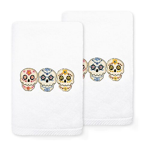 Click here for Linum Home Textiles Skulls Embroidered 2-pc. Hand... prices