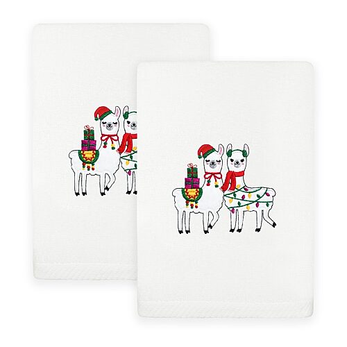 Click here for Linum Home Christmas Llamas Embroidered Luxury 100... prices