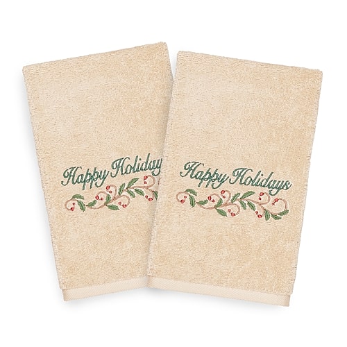 Click here for Linum Home Christmas Happy Holidays 100 Turkish Co... prices