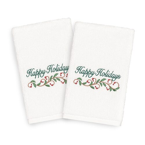 Click here for Linum Home Christmas Happy Holidays 100 Turkish Co... prices