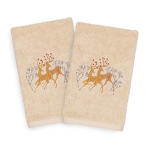 Click here for Linum Home Christmas Deer 100 Turkish Cotton 2-Pc.... prices