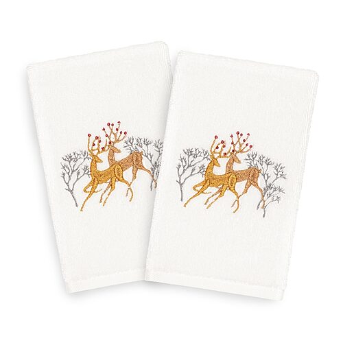 Click here for Linum Home Christmas Deer 100 Turkish Cotton 2-Pc.... prices