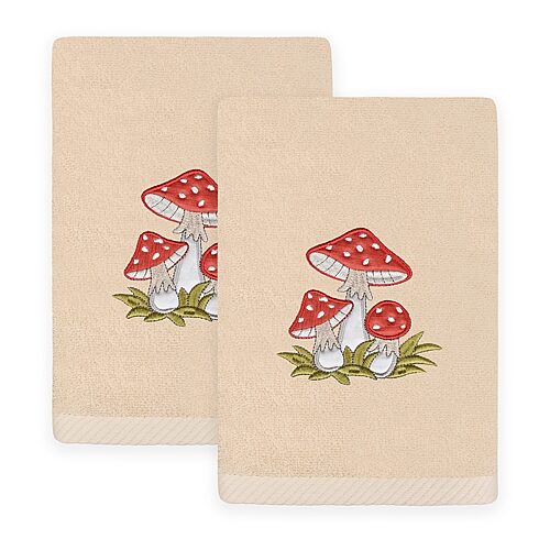 Click here for Linum Home Textiles 2pc. Spring Mushrooms Embroide... prices