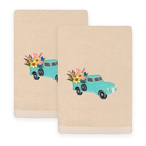 Click here for Linum Home Textiles 2pc. Spring Truck Embroidered... prices