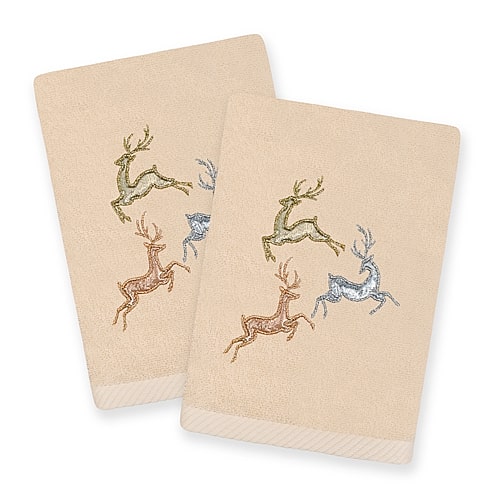 Click here for Linum Home Textiles Xmas Leaping Deer Embroidered... prices