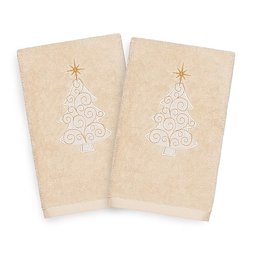 Click here for Linum Home Christmas Tree Scroll 100 Turkish Cotto... prices